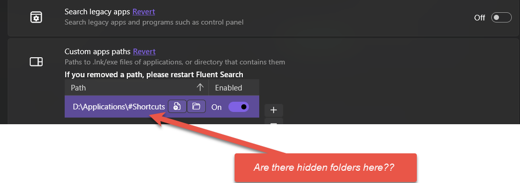 Extraneous entries from Windows system are being shown in App shortcuts despite settings · Issue ...
