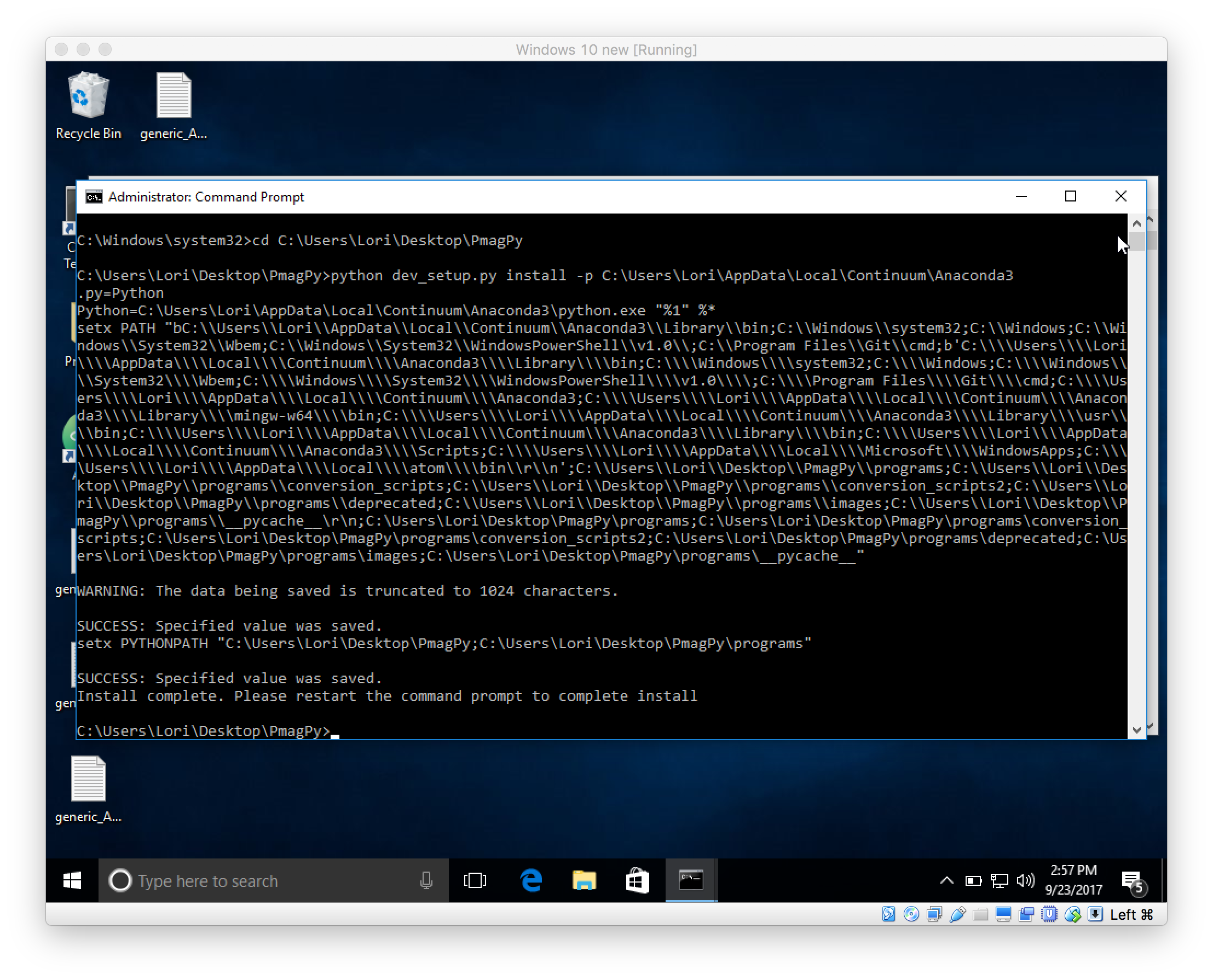 dev_setup.py not working as expected on Windows · Issue #244 · PmagPy/PmagPy · GitHub
