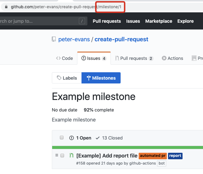 Milestone Format · Issue #170 · peter-evans/create-pull-request · GitHub