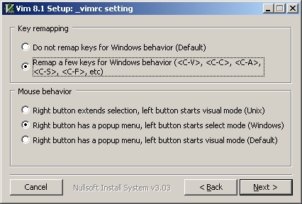 Show "Default" "Windows" "Unix" first in Windows installer · Issue #3310 · vim/vim · GitHub
