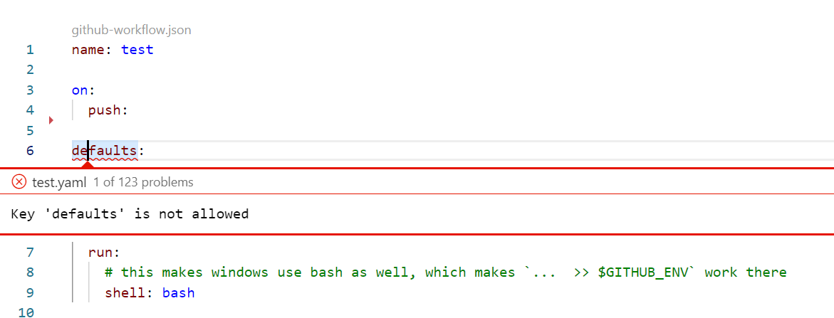 Doesn T Know Top Level `defaults` · Issue 99 · Cschleiden Vscode Github Actions · Github