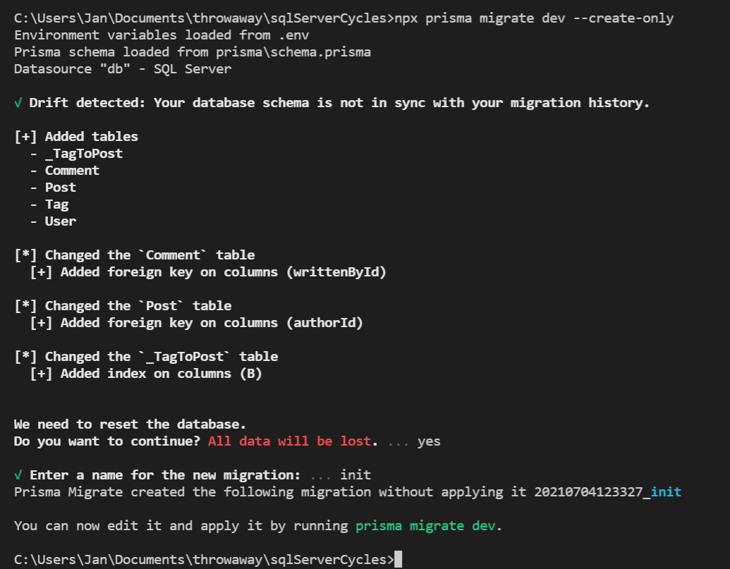 Drift detection makes CLI output where bold · Issue #8063 · prisma/prisma · GitHub