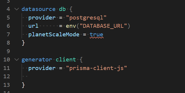 Using datasource property that requires preview feature, highlights only value and not property ...