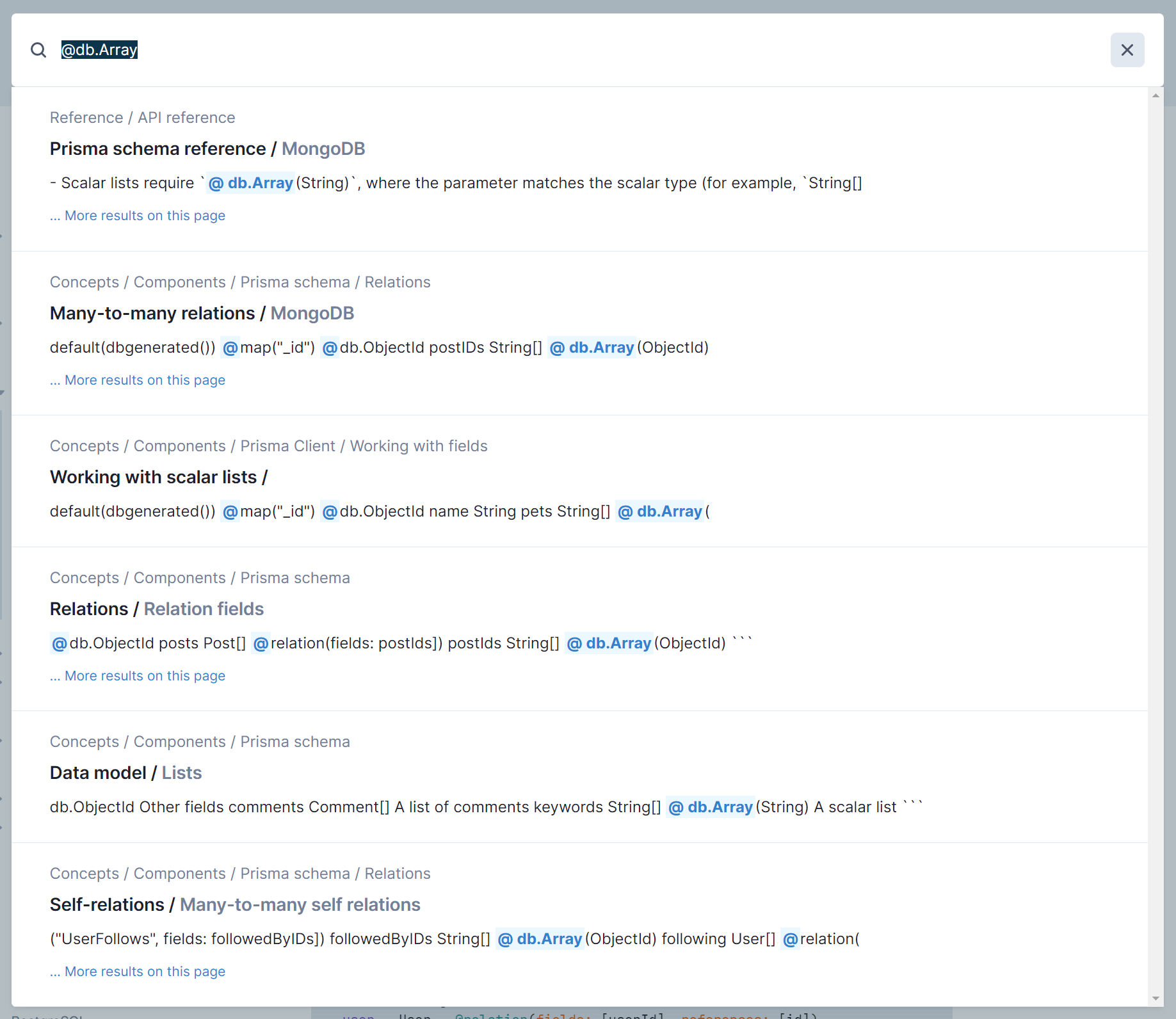 MongoDB: No more `@db.Array` · Issue #2871 · prisma/docs · GitHub