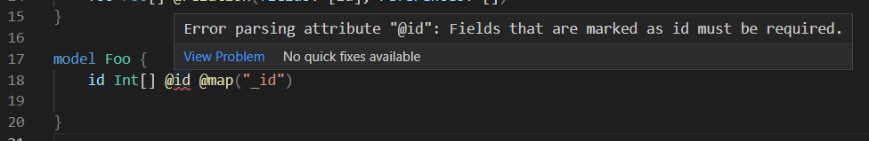 `Int[] @id` has unexpected validation error · Issue #12283 · prisma/prisma · GitHub