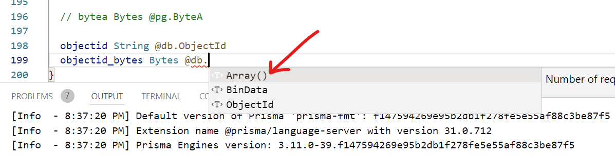 Native type `Array()` is still auto suggested · Issue #1081 · prisma/language-tools · GitHub