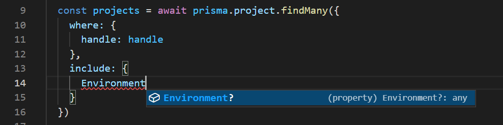 Client autocompletion for `include` is suboptimal · Issue #12842 · prisma/prisma · GitHub