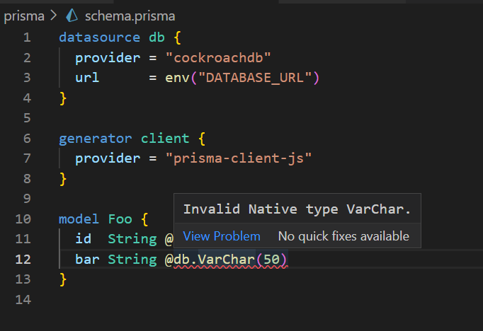 Unable to use native database types with Prisma and CockroachDB · Issue #14176 · prisma/prisma ...