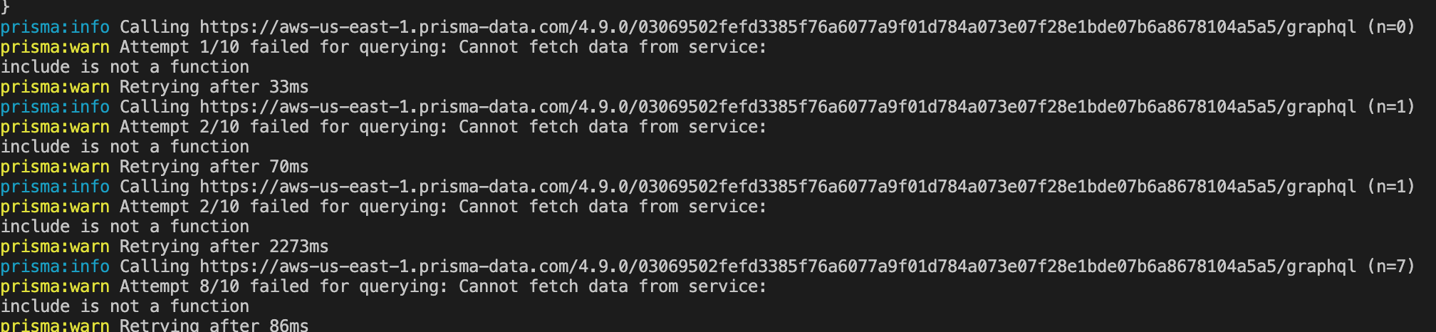 `Cannot fetch data from service: include is not a function` Error while using Next.js with Data ...