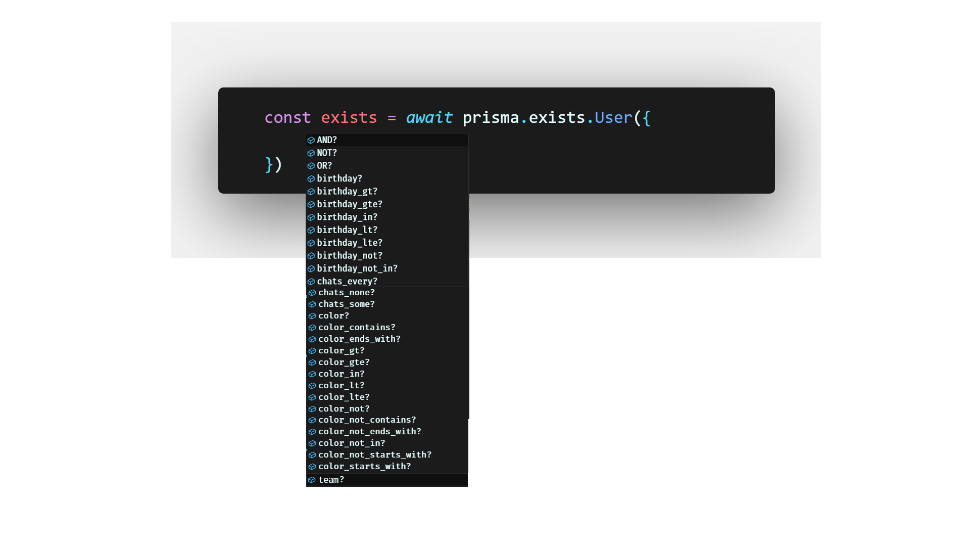 Implement `exists` function · Issue #5022 · prisma/prisma · GitHub