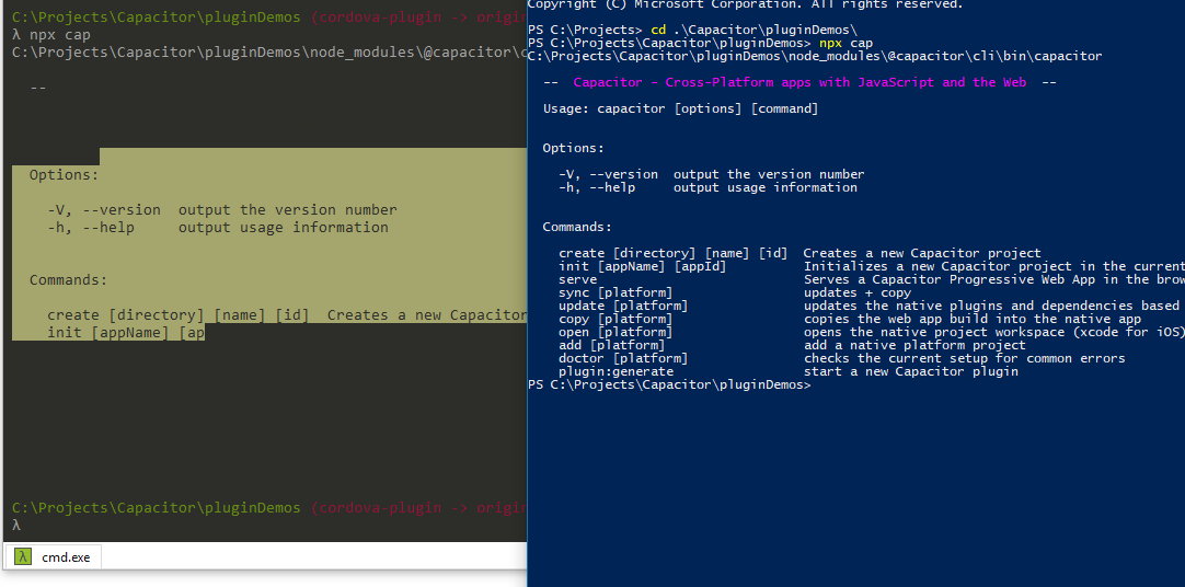 [Windows] Some consoles don't display `npx cap` output · Issue #291 ...