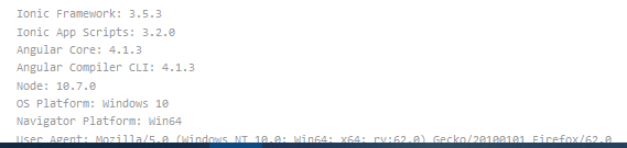 Error page "footer" could be moe similar to `ionic info` · Issue #3580 · ionic-team/ionic-cli ...