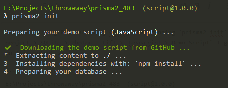 [Windows] `prisma2 init` endless spinner · Issue #505 · prisma/prisma · GitHub