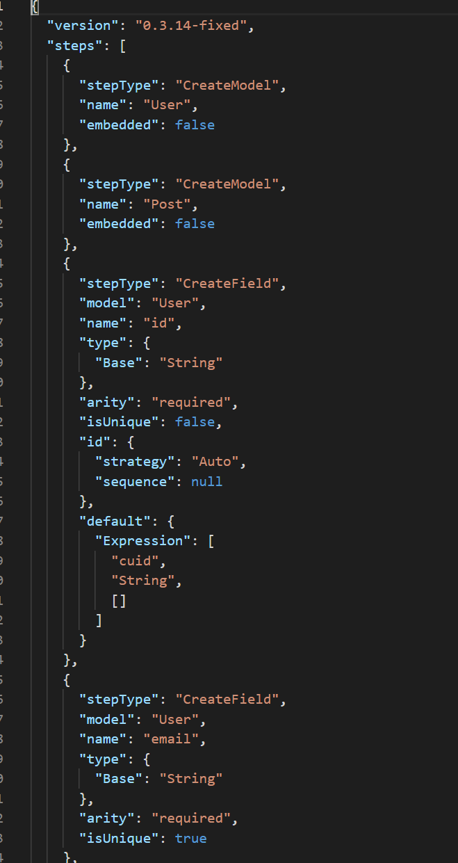 README "Database Steps" and `steps.json` do not match when created via `prisma2 dev` · Issue ...