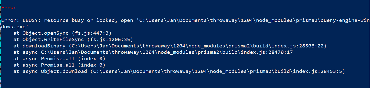 prisma2 dev error with sqlite on windows · Issue #1204 · prisma/prisma · GitHub