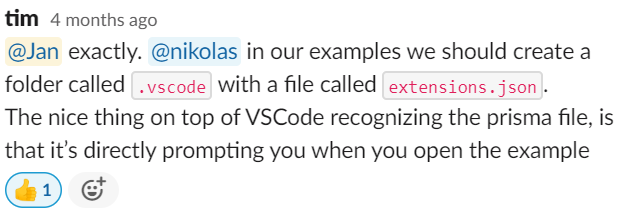 Automatically recommend VSCode extension in example project by including in Workspace file ...