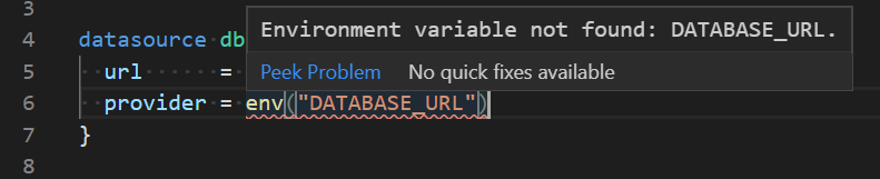 Wrong error message on ENV var usage on `provider` · Issue #63 · prisma/language-tools · GitHub