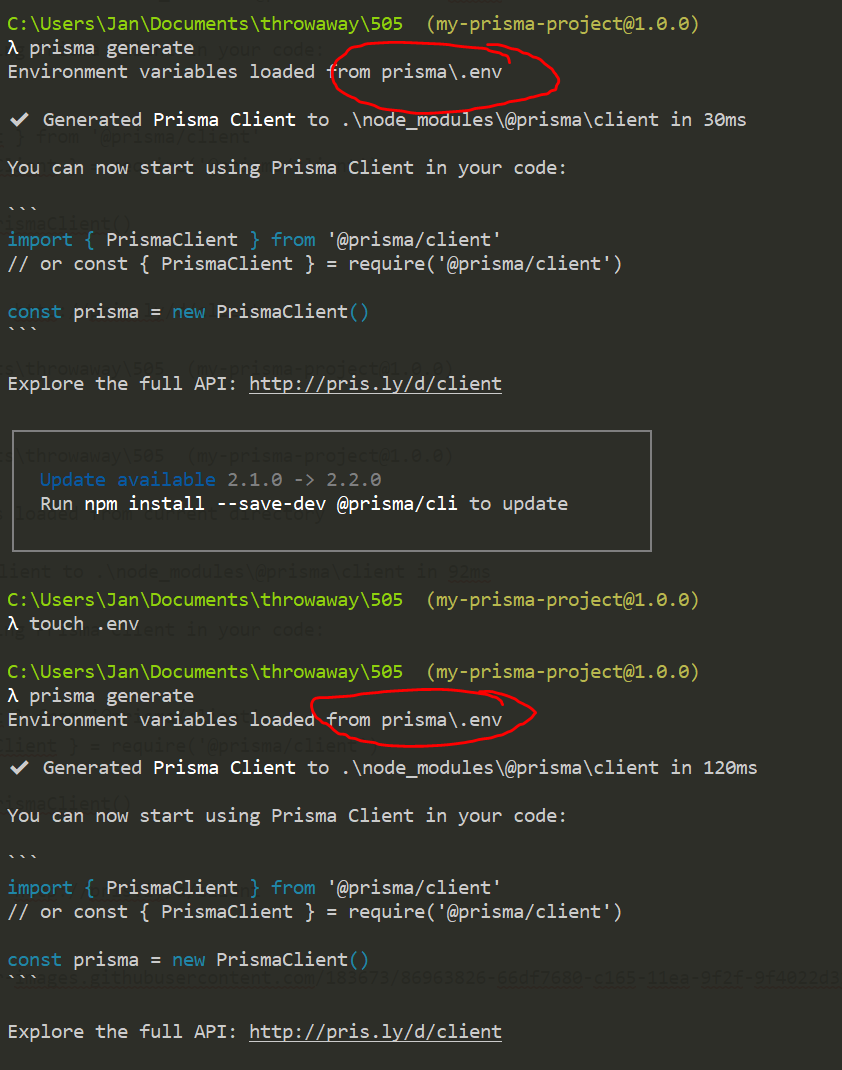 [2.2] Not loading ./prisma/.env variables when ./.env exists · Issue #2971 · prisma/prisma · GitHub