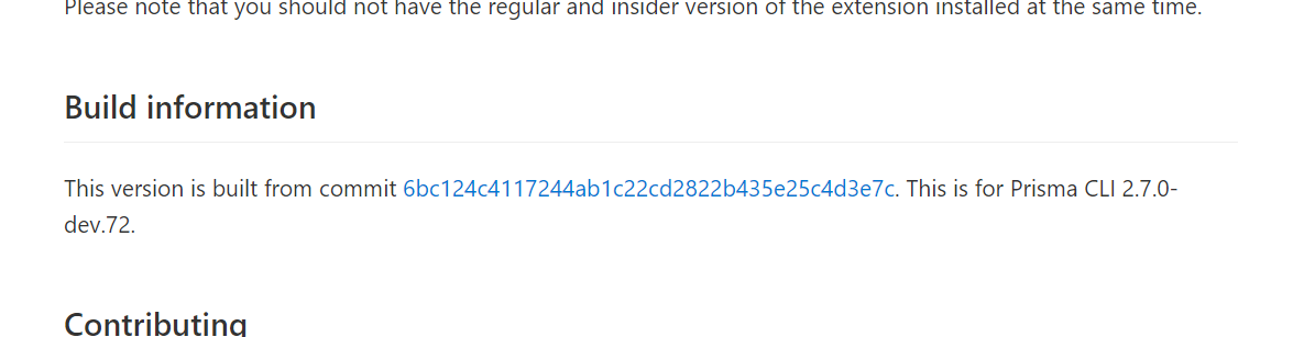 This version is built from commit undefined. This is for Prisma CLI ... · Issue #457 · prisma ...