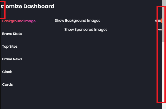 Issue with Customized Dashboard window · Issue #21614 · brave/brave ...