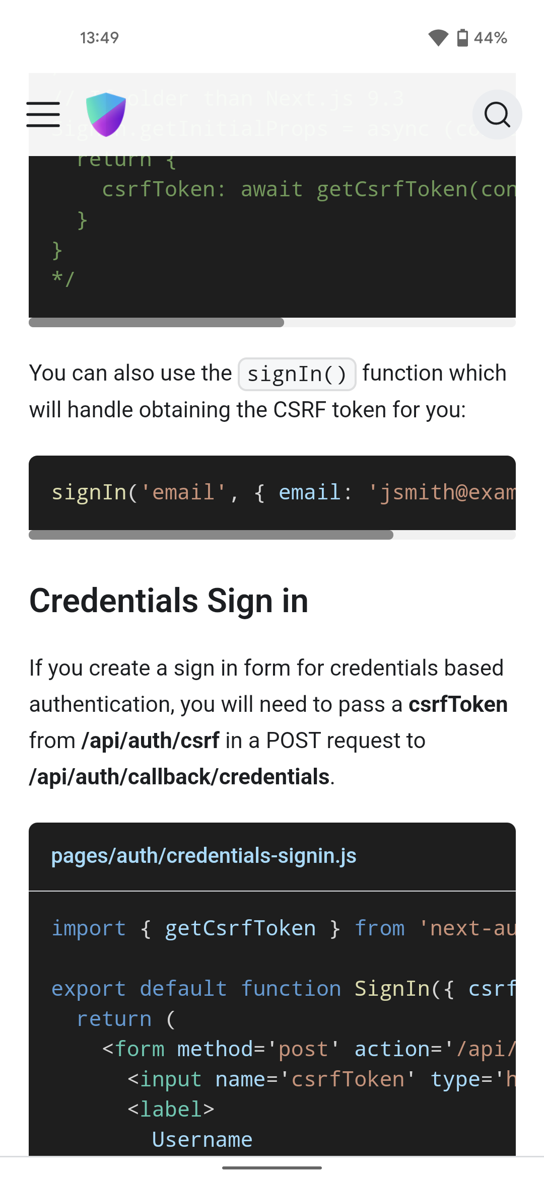 Live Documentation does not represent main branch · Issue #2309 · nextauthjs/next-auth · GitHub