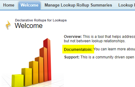 Typo on Welcome tab after Install in SB · Issue #949 · SFDO-Community/declarative-lookup-rollup ...