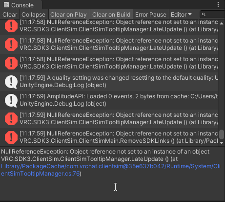 ClientSim shouldn't throw errors every frame when no spawn point set ...