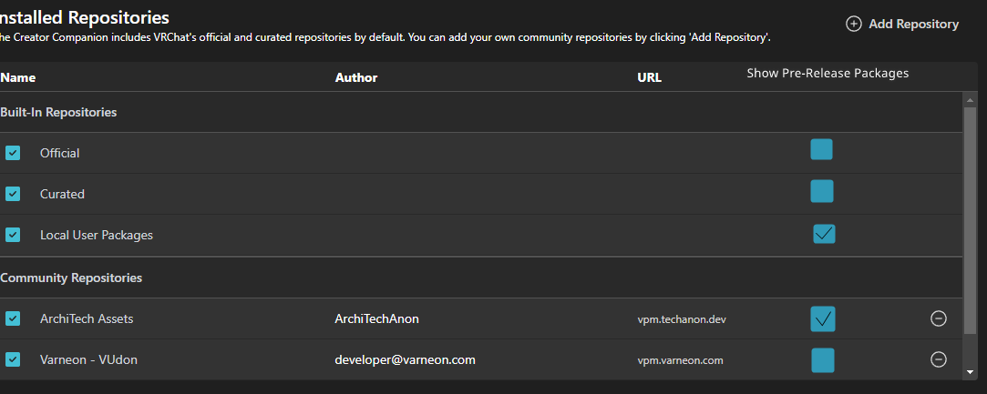 [FEATURE] Enable "Show Pre-Release Packages" on a per listing basis · Issue #318 · vrchat ...