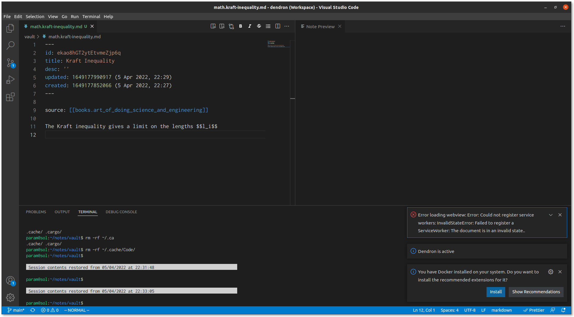 Show Preview leads to an error about not being able to register service ...