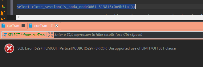 unable to close session in Vertica with new version · Issue #6722 ...