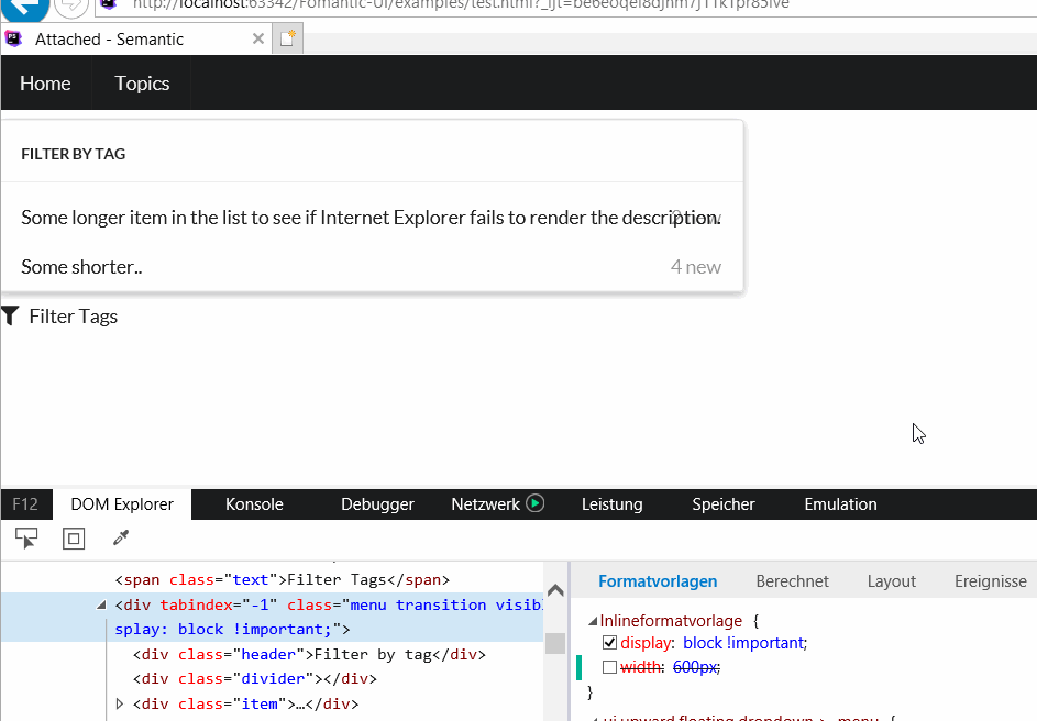 [Dropdown] Description misaligned in IE11 on large texts · Issue #843 · fomantic/Fomantic-UI ...
