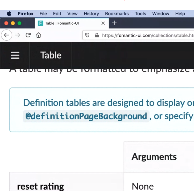 First cell on table definition not properly hidden on Firefox · Issue #1141 · fomantic/Fomantic ...