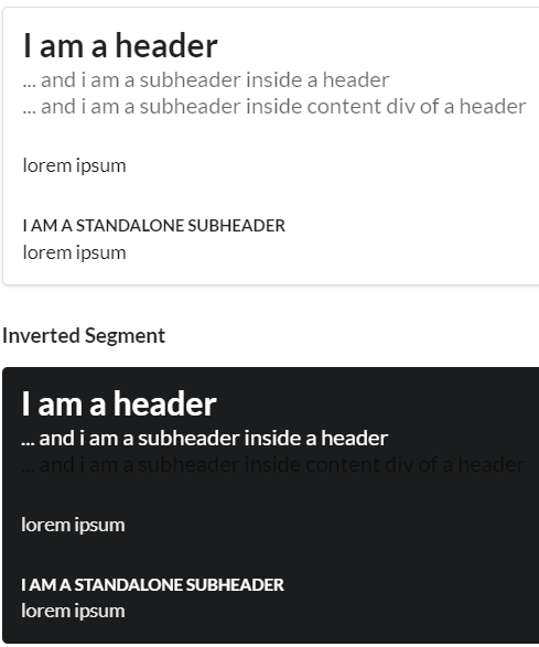 Inverted sub header color bug · Issue #1261 · fomantic/Fomantic-UI · GitHub