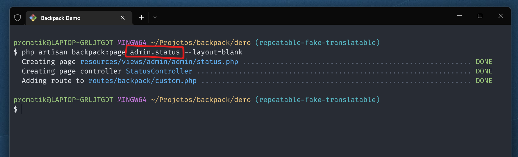 Command to create a new page: · Issue #138 · Laravel-Backpack/Generators · GitHub