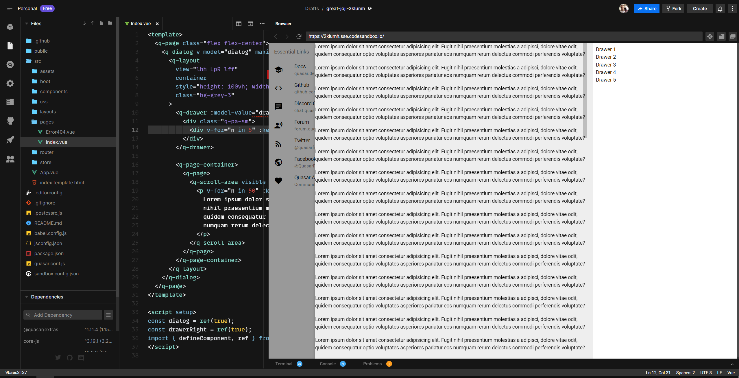 q-layout with q-drawer offset bug at fullscreen · quasarframework quasar · Discussion #14986 ...