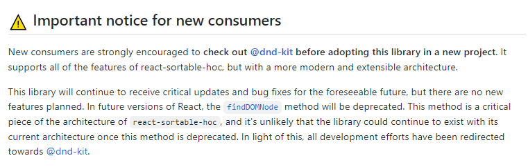 🧐[问题] react-sortable-hoc 停止维护了，近期protable的DragSortTable 是否有计划迁移到dnd-kit? · Issue #4448 · ant ...