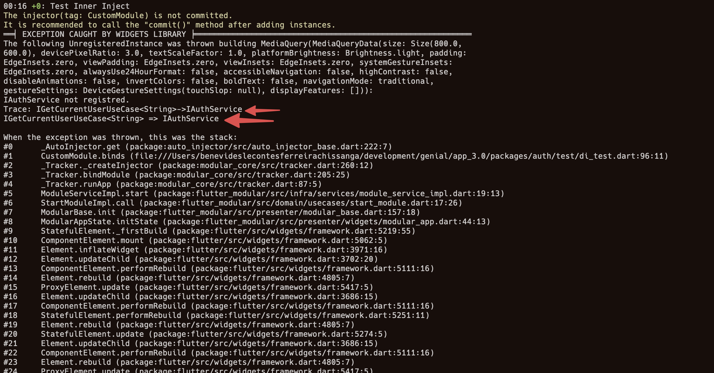 Bug: Recover injection: IGetCurrentUserUseCase · Issue #872 · Flutterando/modular · GitHub