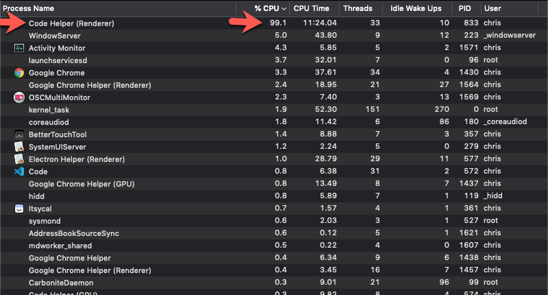 VSCode’s renderer helper process using 100% of CPU when saving a file · Issue #87509 · microsoft ...