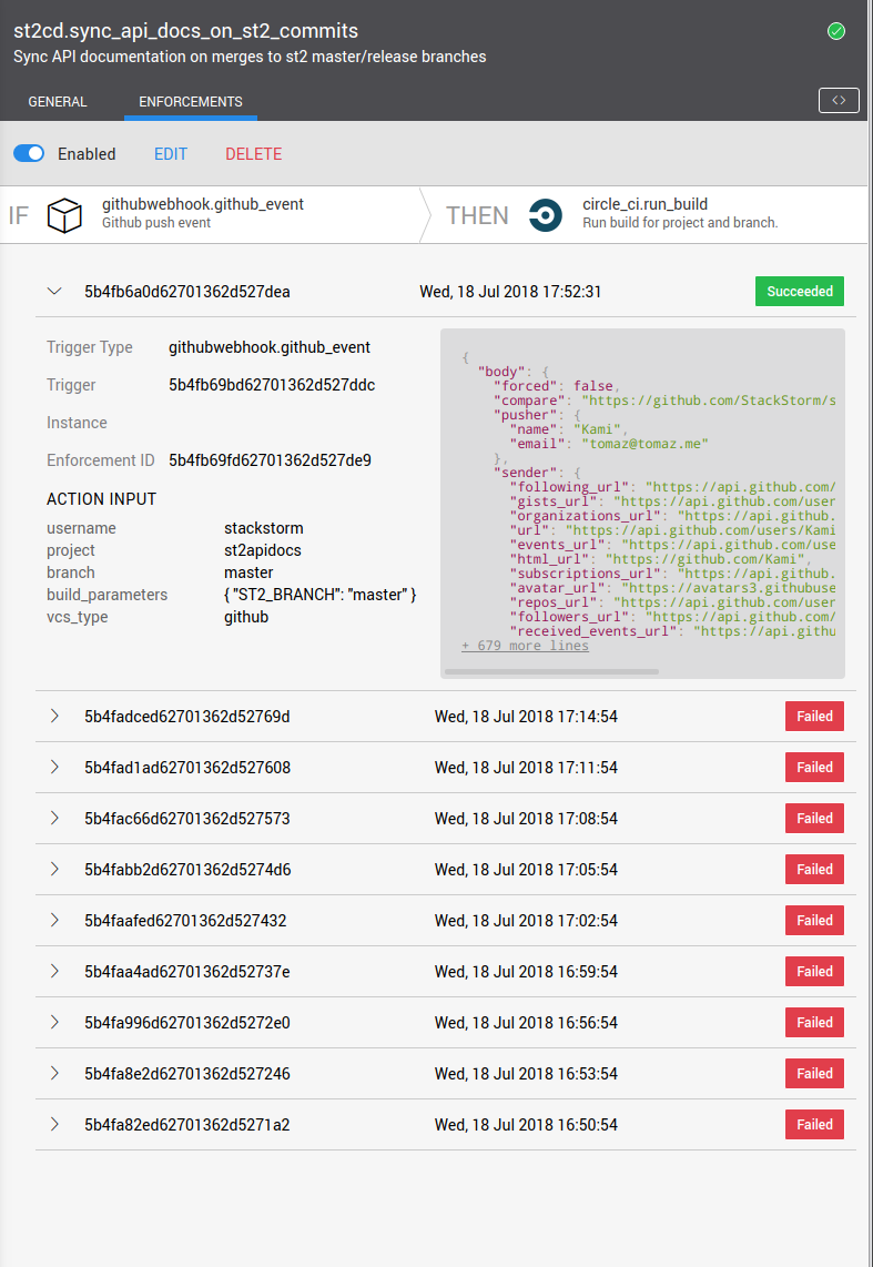 Rule enforcement cannot be pointed to with a hyperlink · Issue #591 · StackStorm/st2web · GitHub