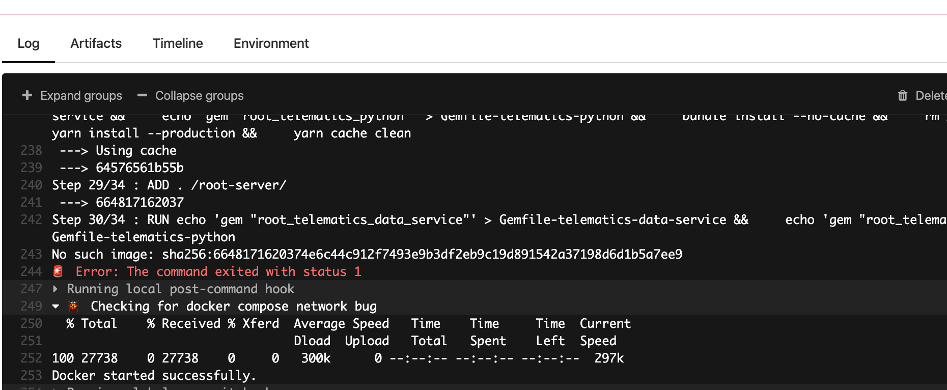 Docker image pruned during builds exit with `No such image: sha256:` `failed to get digest ...