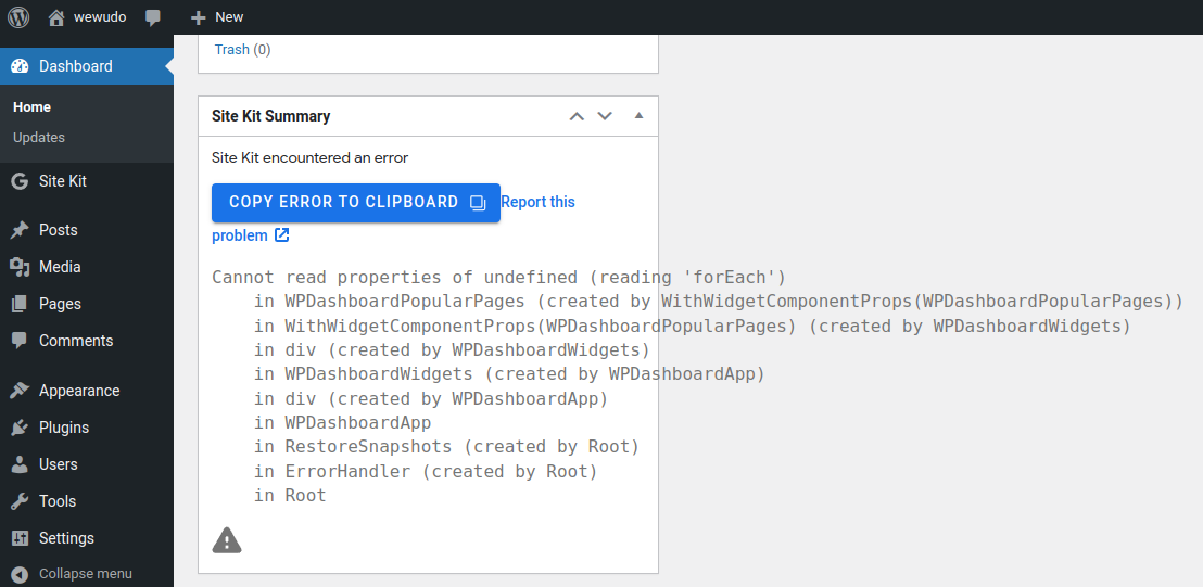 WP Dashboard: Update the popular pages widget to correctly display the gathering data state ...