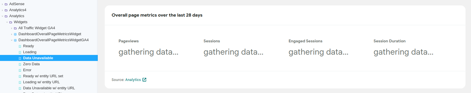 Create GA4 `DashboardOverallPageMetricsWidget` · Issue #6218 · google/site-kit-wp · GitHub
