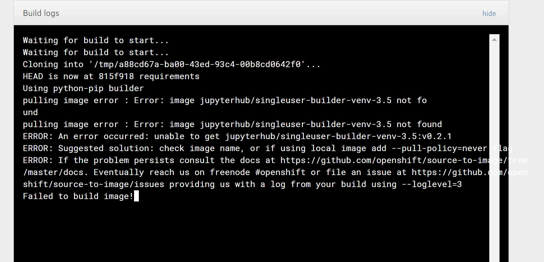 Binder beta isn't finding base Docker images · Issue #82 · jupyterhub/binderhub · GitHub