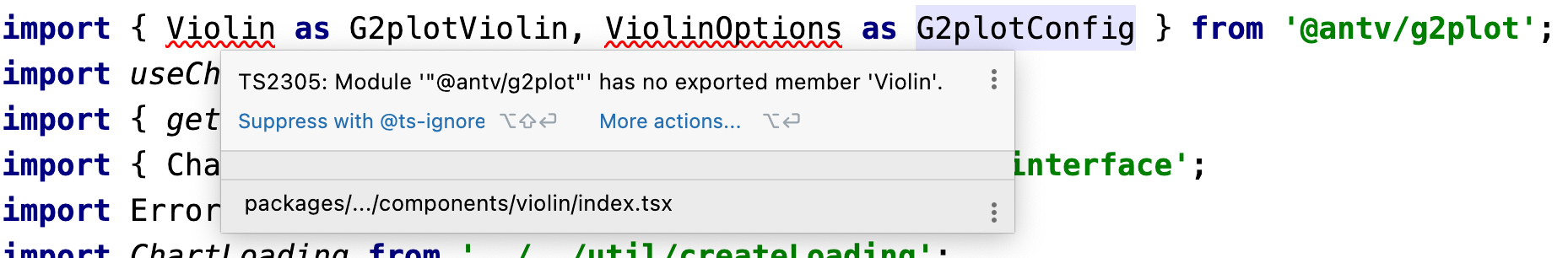 Module '"@antv/g2plot"' has no exported member 'Violin'🐛[BUG] · Issue #1112 · ant-design/ant ...