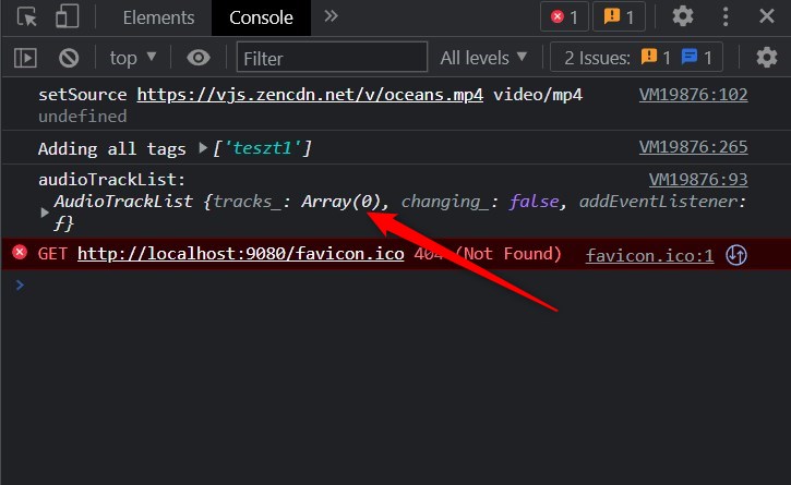 audioTracks() returns an empty array for a video file with one audio ...