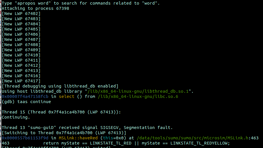 Segmentation fault in MSLink::getLeaderInfo · Issue #13873 · eclipse-sumo/sumo · GitHub