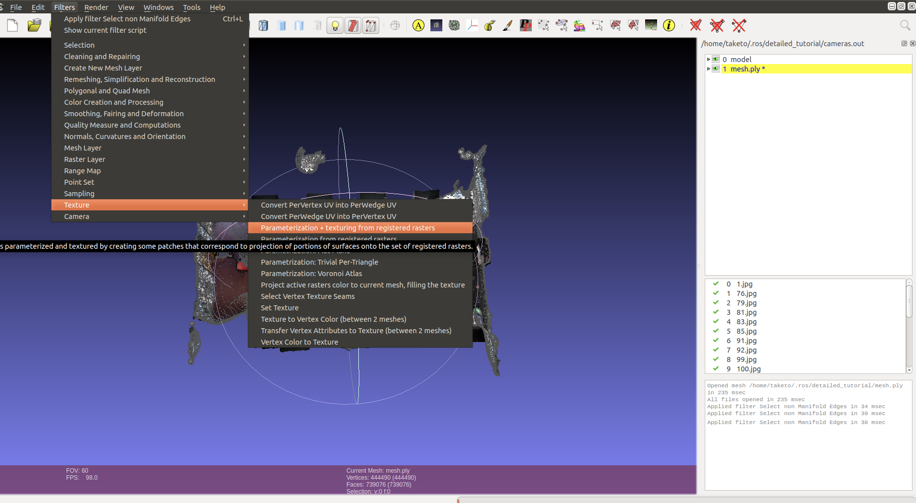 Tutorial "Export Raster Layers to MeshLab" cannot work · Issue #761 · introlab/rtabmap · GitHub