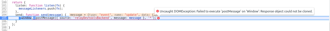 Failed to execute 'postMessage' on 'Window': Response object could not be cloned. · Issue #20 ...