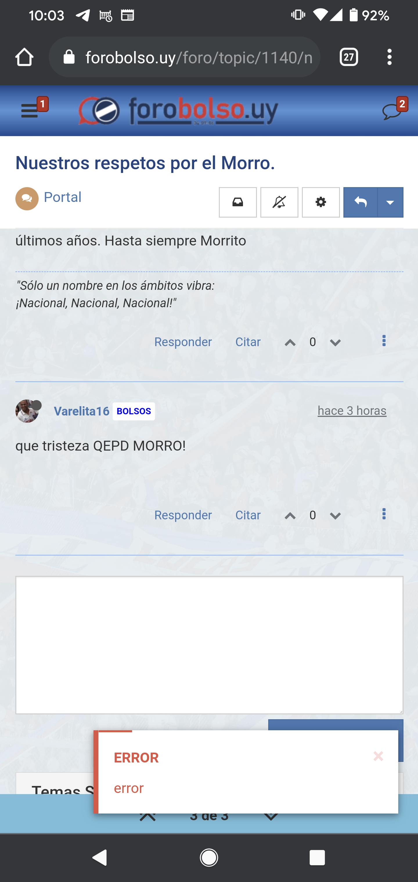 Error while submitting message or voting · Issue #9209 · NodeBB/NodeBB · GitHub