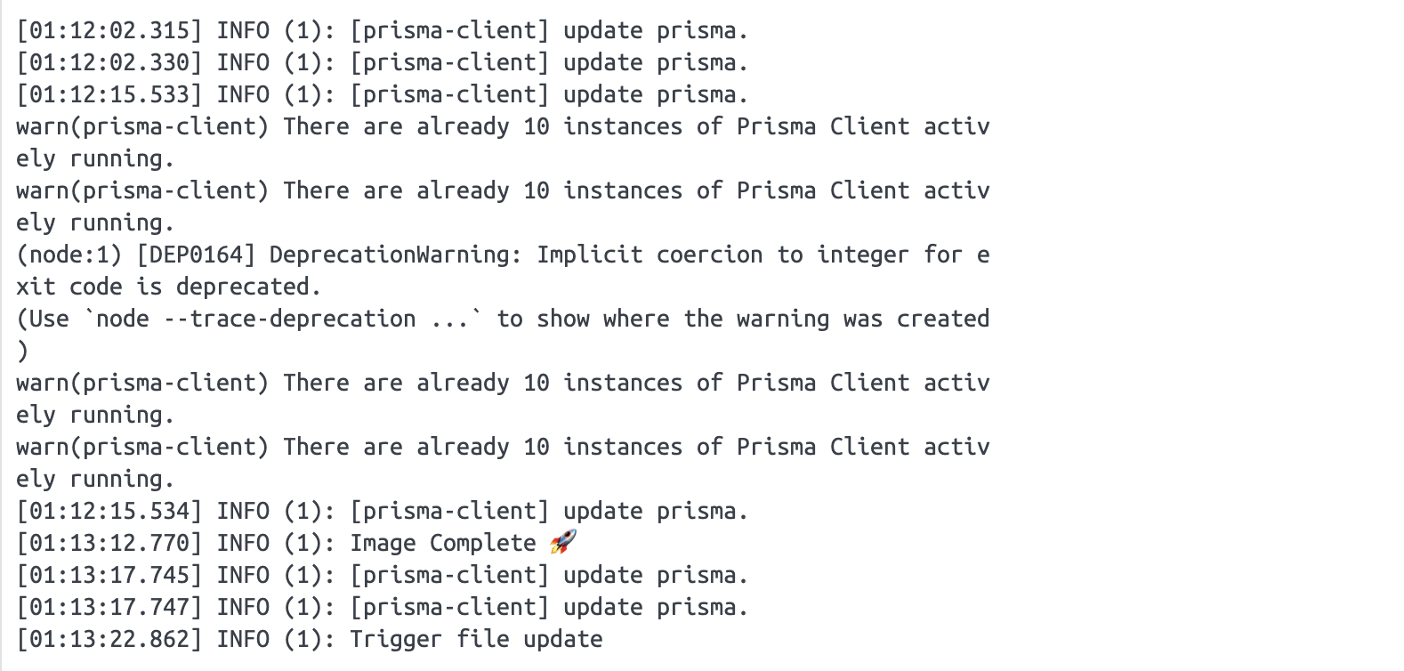 【use】docker 部署, There Are Already 10 Instances Of Prisma Client Actively Running · Issue 127